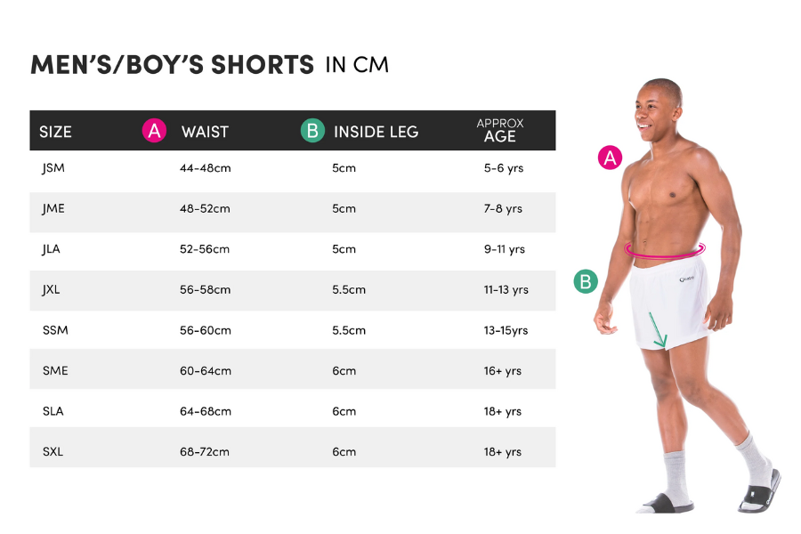 Men's/Boy's Shorts Size Guide – Quatro Philippines